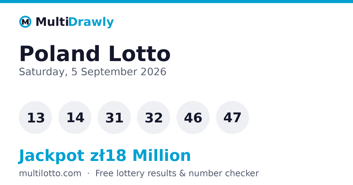 Poland Lotto Results & Winning Numbers History | MultiDrawly